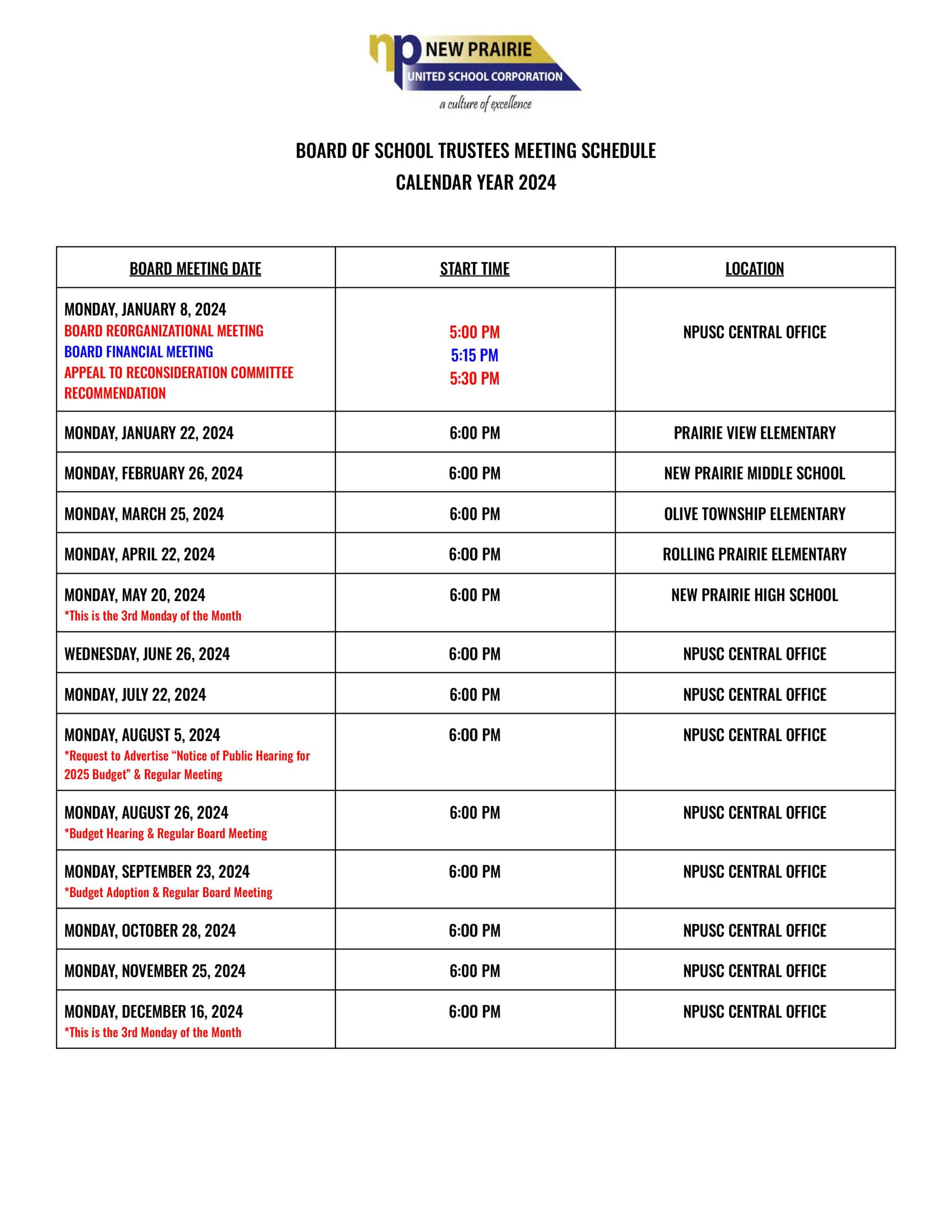 Current Documents/ School Board Meetings – New Prairie United School ...